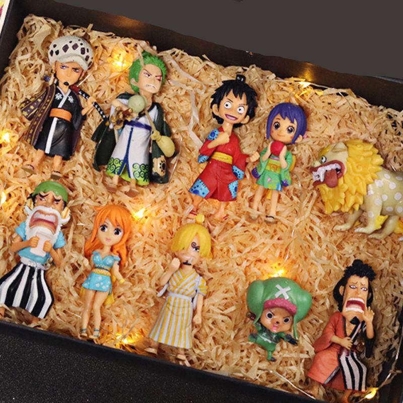 One Piece Figure Set Luffy Sanji Nami Zoro Chopper Frank Robin 10 Piece ...