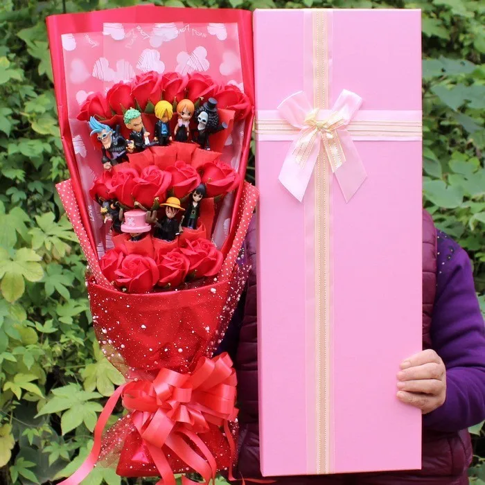 One Piece Action Figure Gift Set with Flower Bouquet 13 Styles | One ...