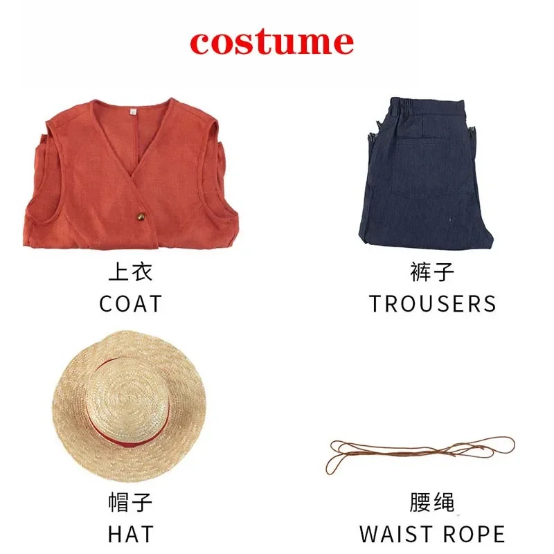 Anime Monkey D. Luffy Cosplay Costumes Luffy Uniforms Luffy Suits With ...